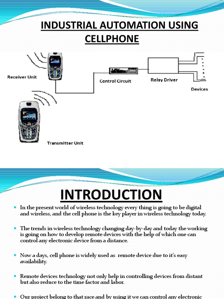 Industrial Automation Using Cellphone | PDF | Telephone | Mobile Phones