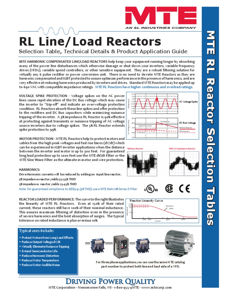 RL Line/Load Reactors: Driving Power Quality | PDF | Power Inverter ...