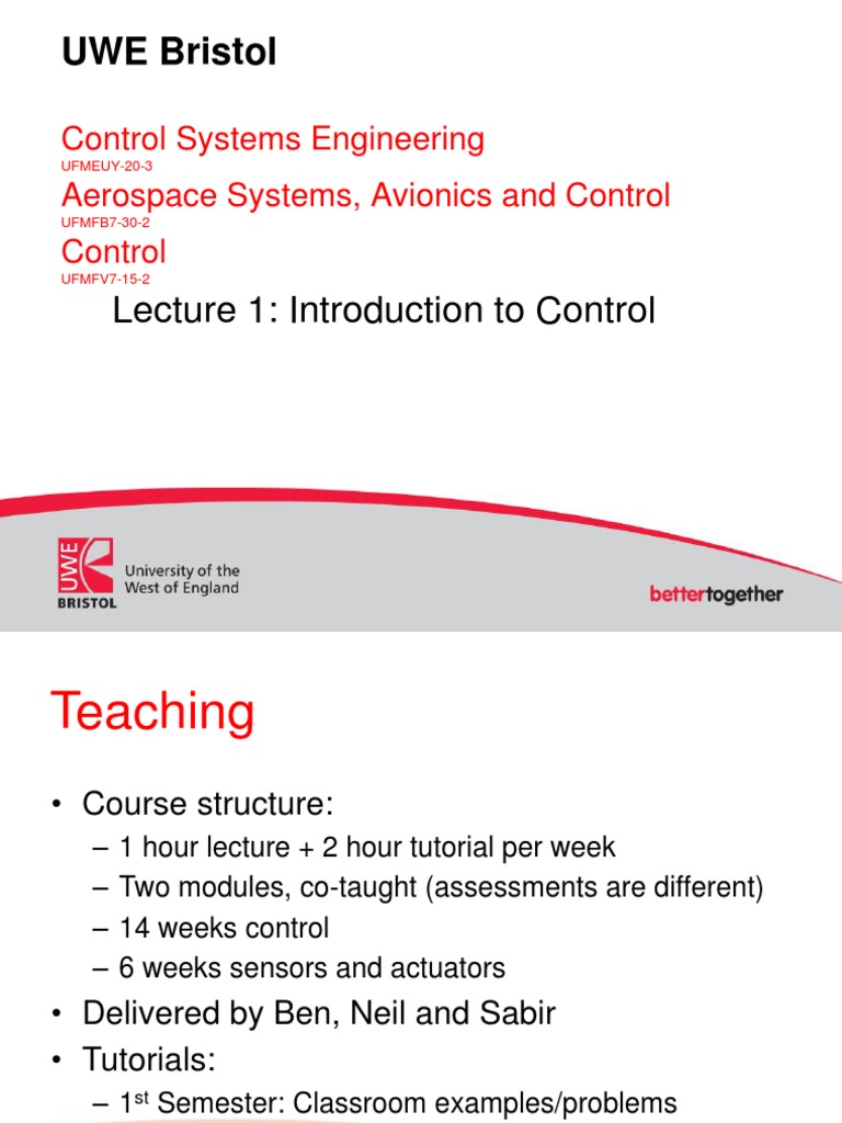 L1 - Introduction To Control | PDF | Control Theory | Control System