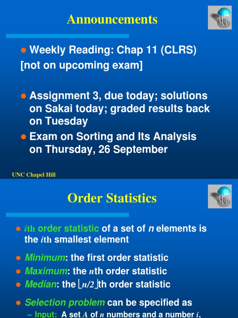 Announcements: Weekly Reading: Chap 11 (CLRS) (Not On Upcoming Exam) | PDF | Theoretical ...