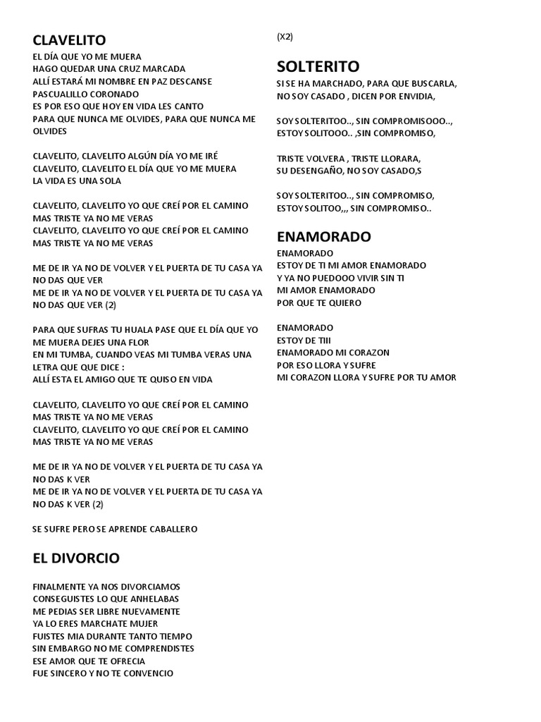 Letras Chicha | PDF | Poesía