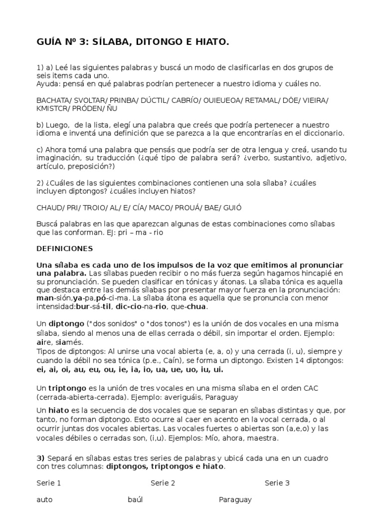 Diptongos e Hiatos: Guía Práctica | PDF | Lingüística | Fonología