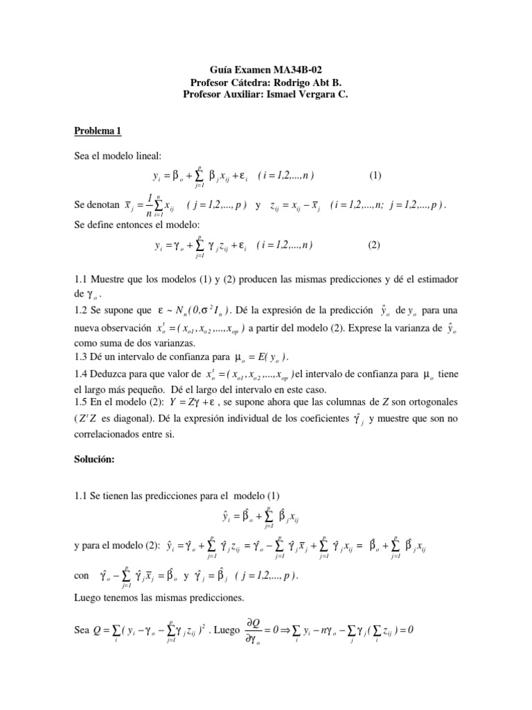 Guia c3 Examen | PDF | Estimador | Análisis de variación
