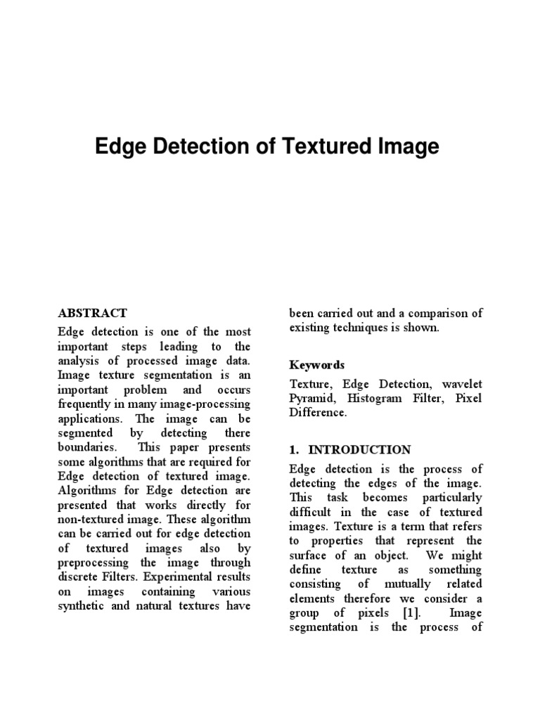 Edge Detection of Textured Image | PDF | Image Segmentation | Wavelet