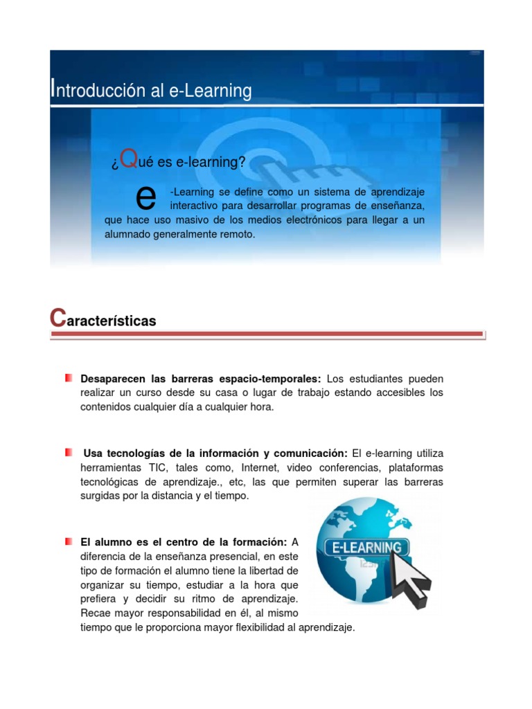 Introduccion Al Elearning | PDF | Tecnologia Educacional | Aprendizaje