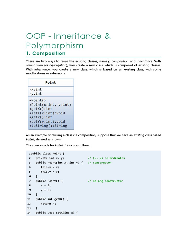 Oo Pinheritance And Polymorphism Pdf Inheritance Object Oriented Programming Method 4765