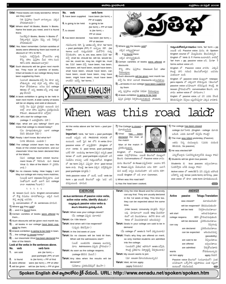 April ('06) - 11 - Spoken English | PDF | Grammatical Tense | English ...