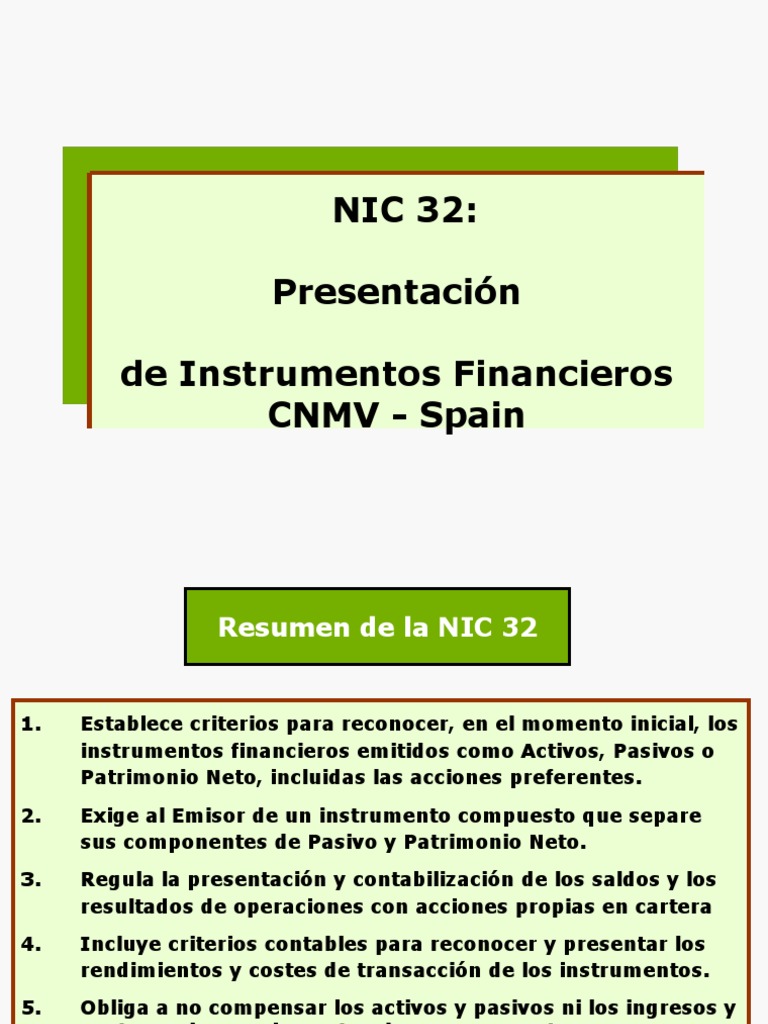 NIC 32 para IIMV On 1 Jun08 v2 | PDF | Compartir (Finanzas) | Dividendo
