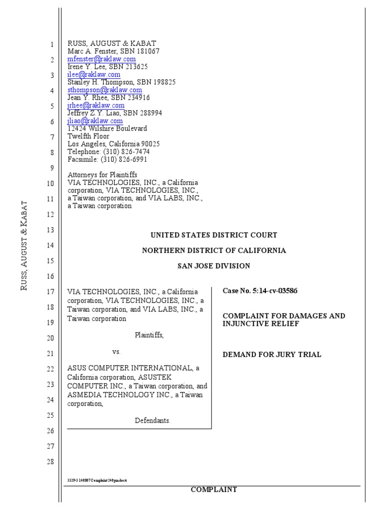 United States District Court Northern District Of California San Jose ...