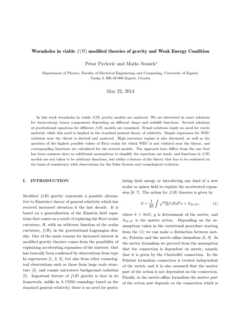 Analysis of Wormhole Solutions in Viable f(R) Modified Gravity Theories and the Weak Energy ...