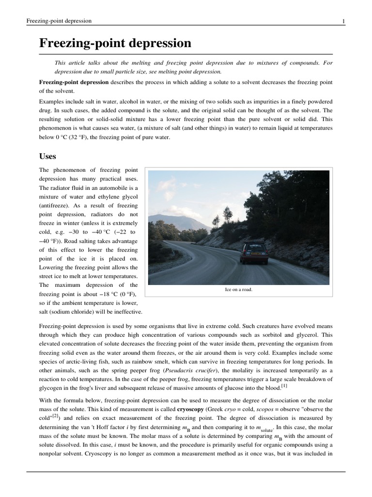 Freezing Point Depression Explained | PDF | Materials | Chemical Substances