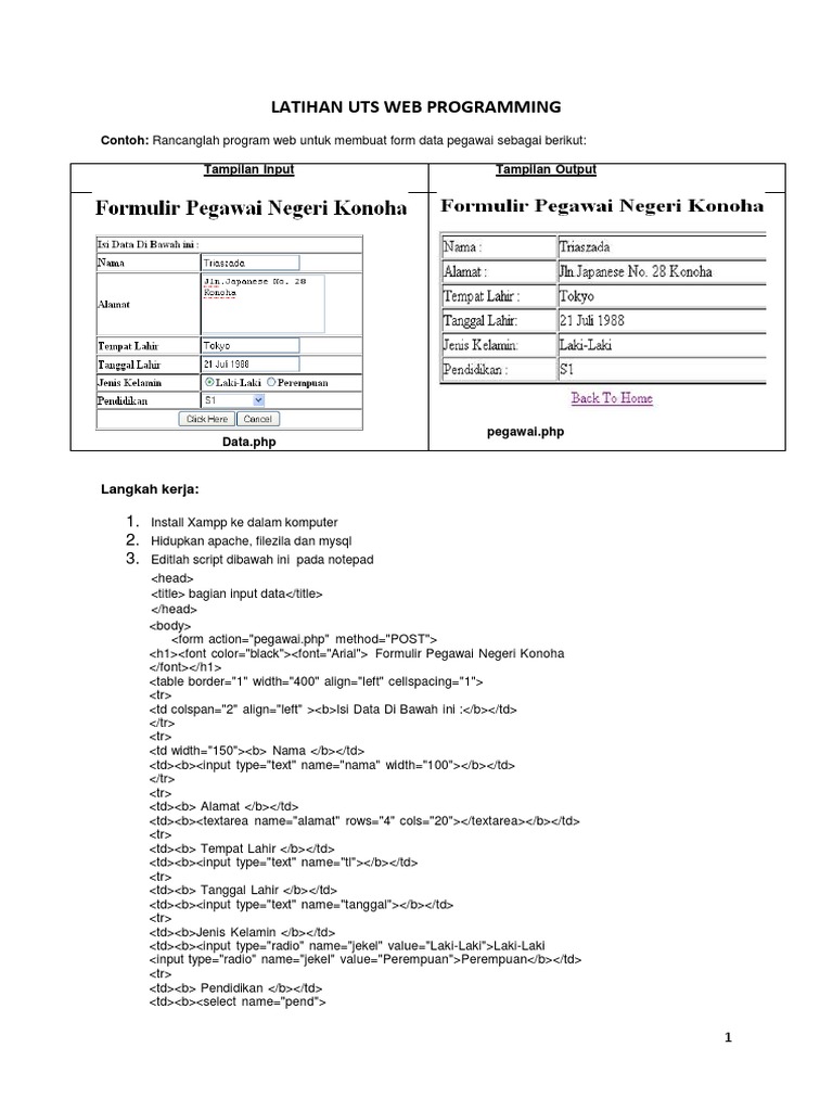 Latihan Uts Web Programming | PDF | Computers