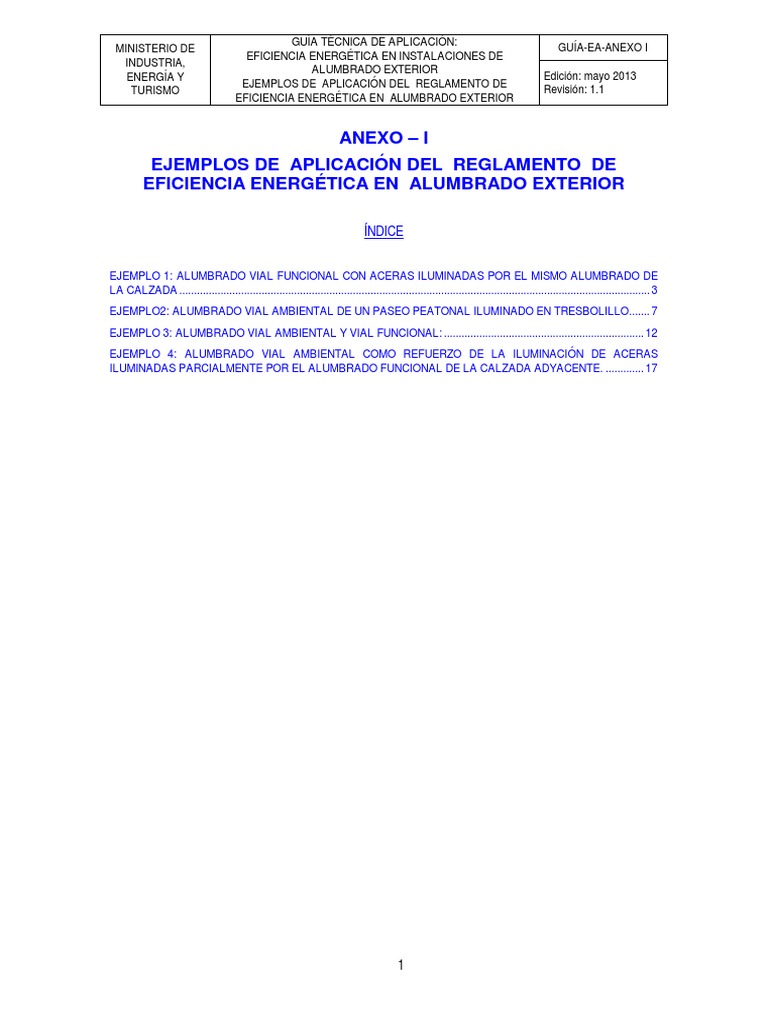 ITC-EA-ANEXO I_EJEMPLOS Guia_E_may2013_R1.1.pdf | Conservación de energía | Encendiendo
