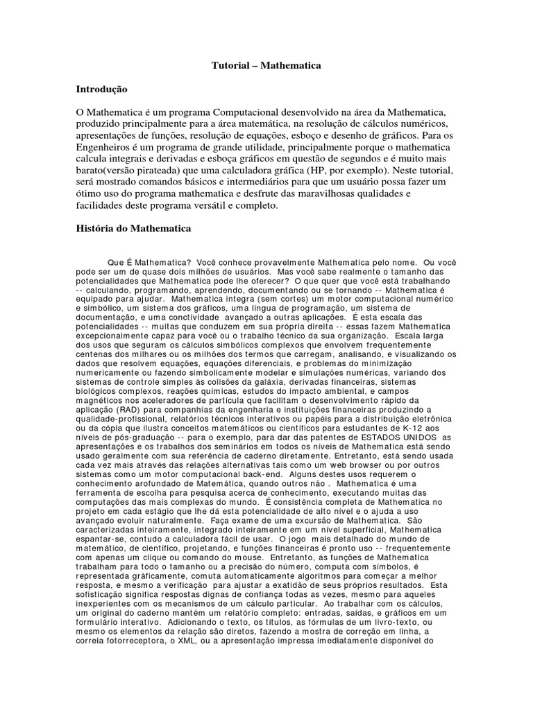 Tutorial Wolfram Mathematica | PDF