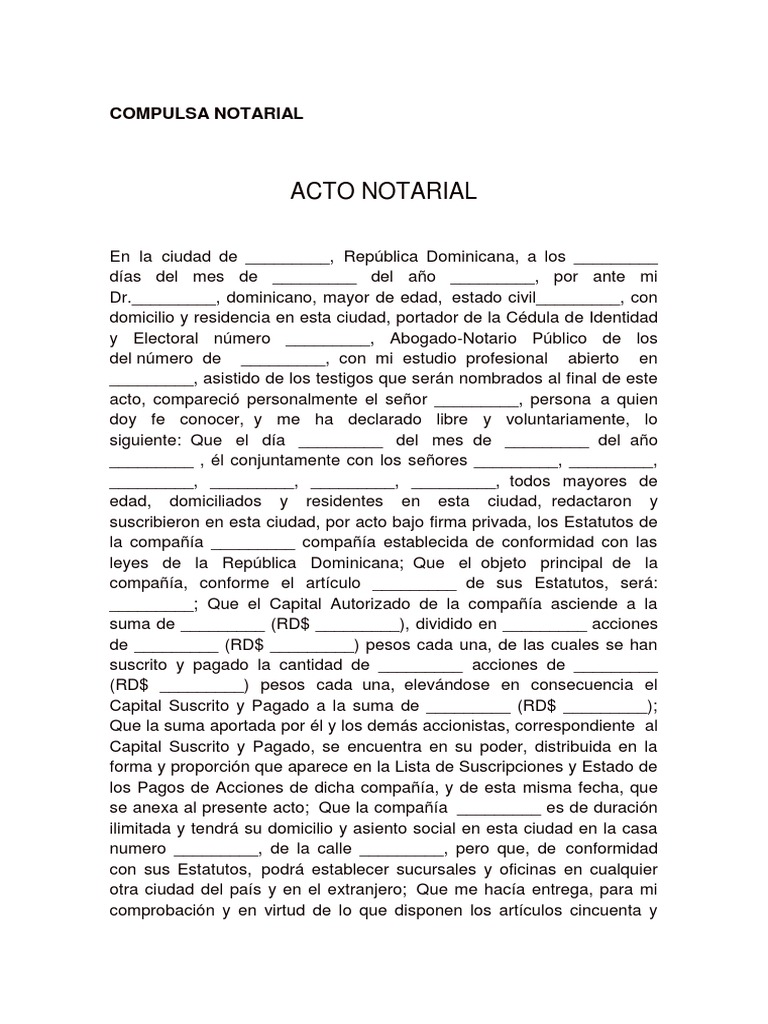 Compulsa Notarial | PDF | República Dominicana | Instituciones sociales
