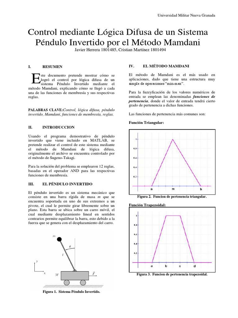 Péndulo Invertido | PDF | Lógica difusa | Péndulo