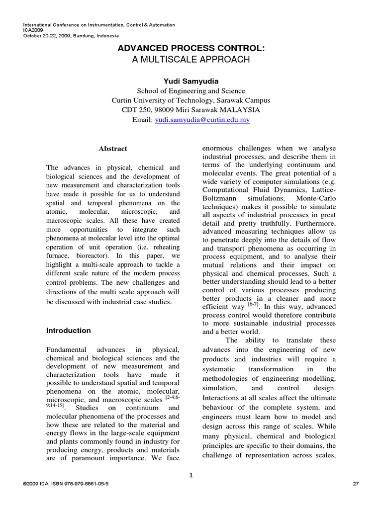 Advanced Process Control | PDF | Computer Simulation | Mathematical ...