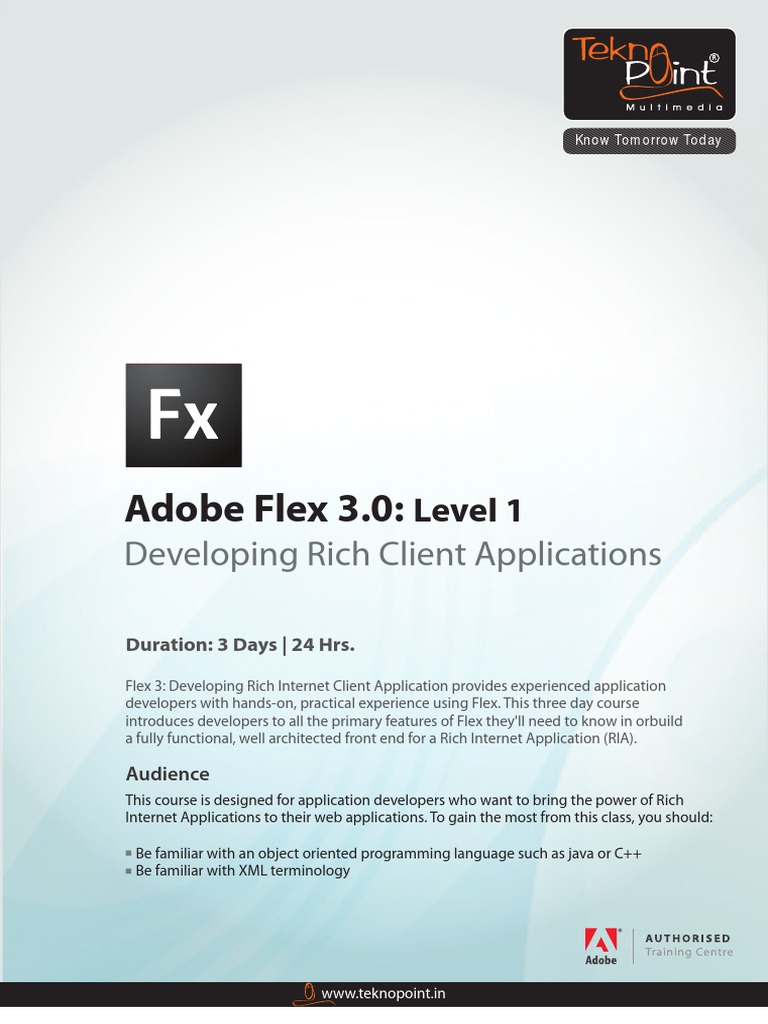Adobe Flex 3.0: Level 1 Developing Rich Client Apps | PDF | Rich ...