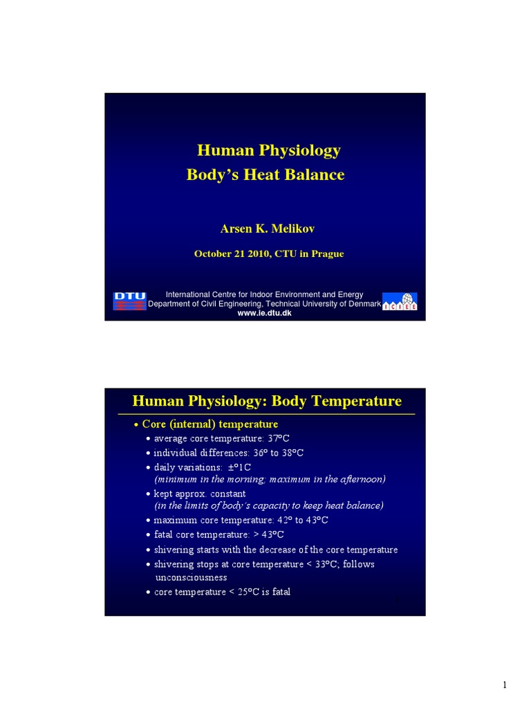 Human Physiology Body's Heat Balance | PDF | Heat Transfer ...