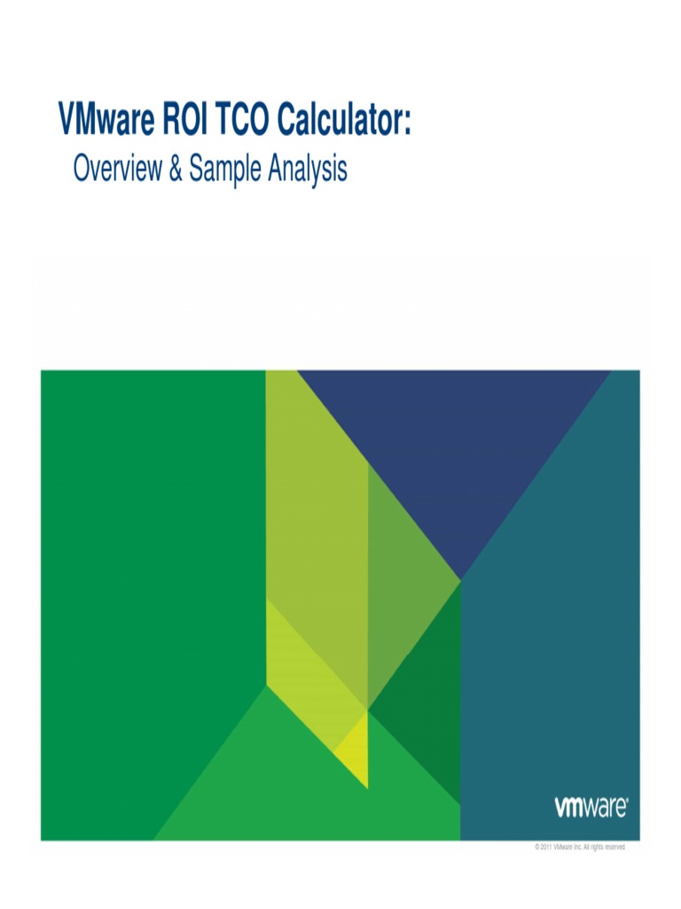 Vmware Roi Tco Calculator:: Overview & Sample Analysis | PDF | Virtualization | Provisioning