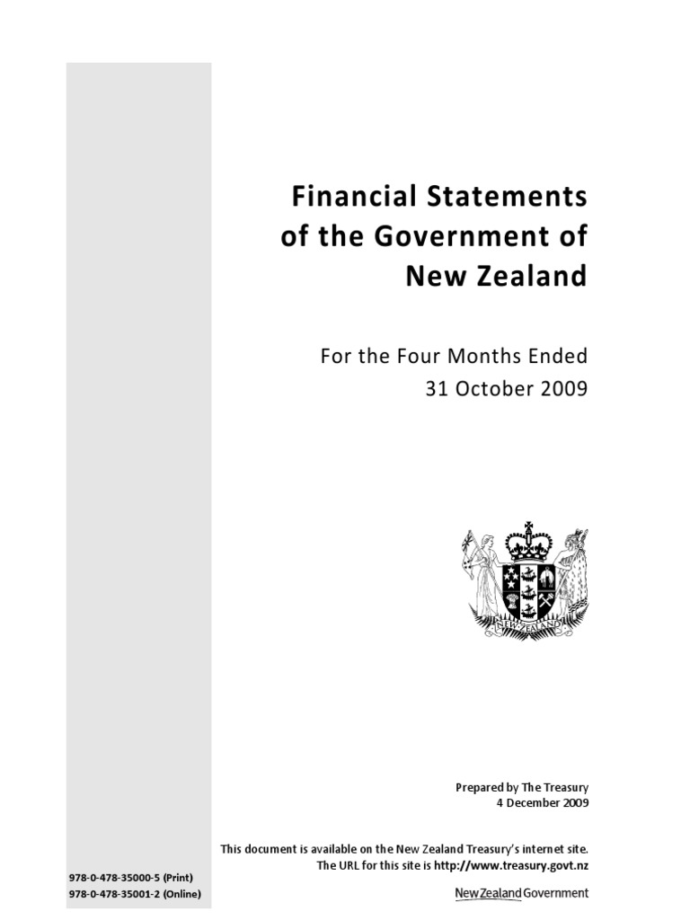 Financial Statements of The Government of New Zealand: For The Four ...