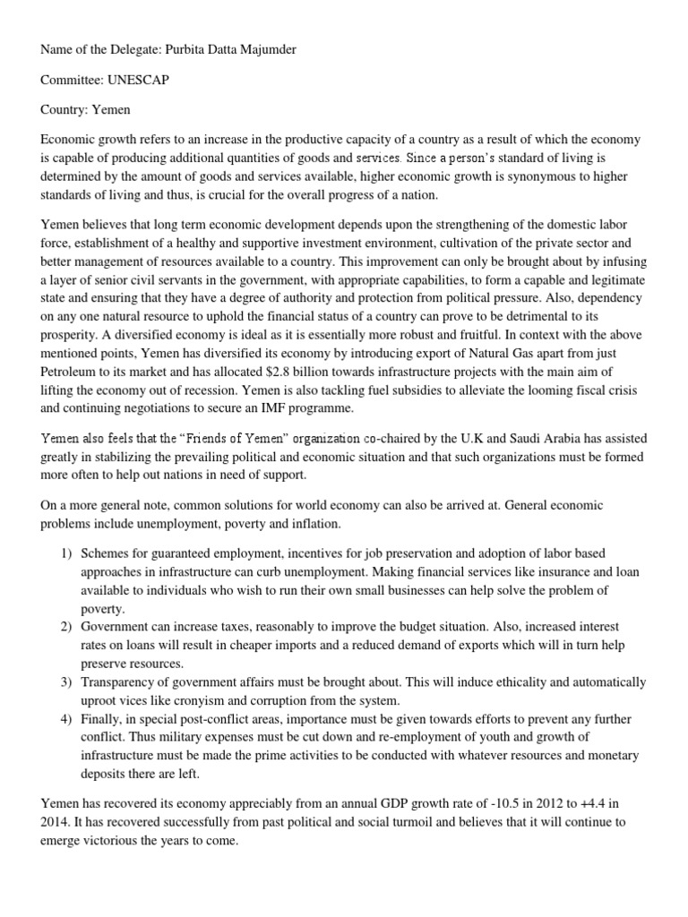 Position Paper | PDF | Yemen | World Politics