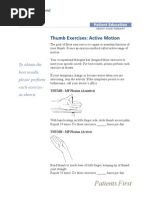 ROM Exercises For Hand and Wrist Patient Handout | PDF | Hand | Thumb
