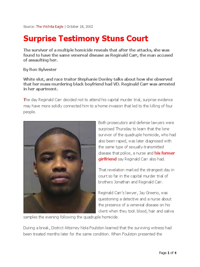 Carr Brother Gave VD To Surviving Victim | PDF | Courtroom | Murder