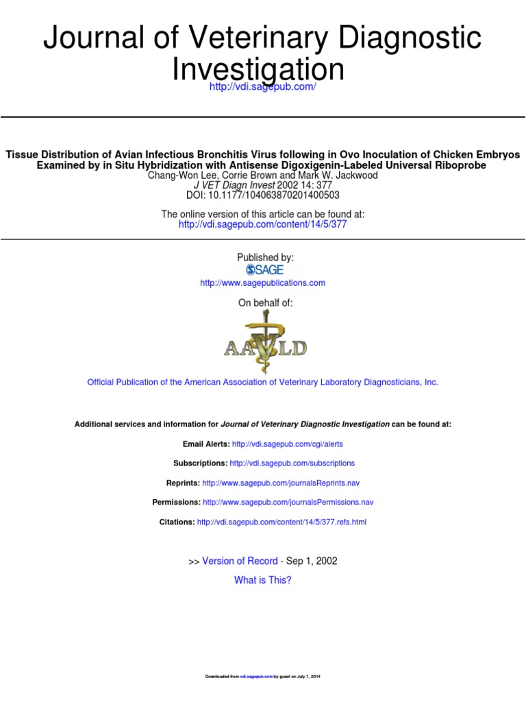 Avian Infectious Bronchitis Virus Tissue Study | PDF | Virology ...