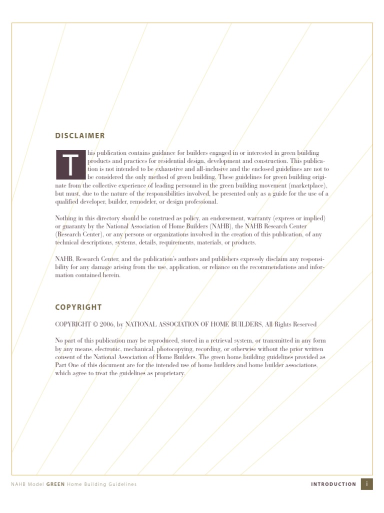 NAHB's Voluntary Model Green Home Building Guidelines | PDF | Green ...