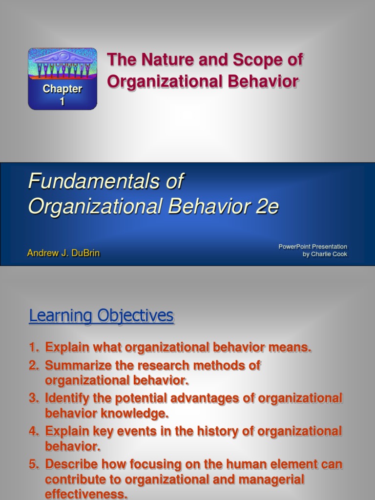 The Nature and Scope of Organizational Behavior | PDF | Organizational ...