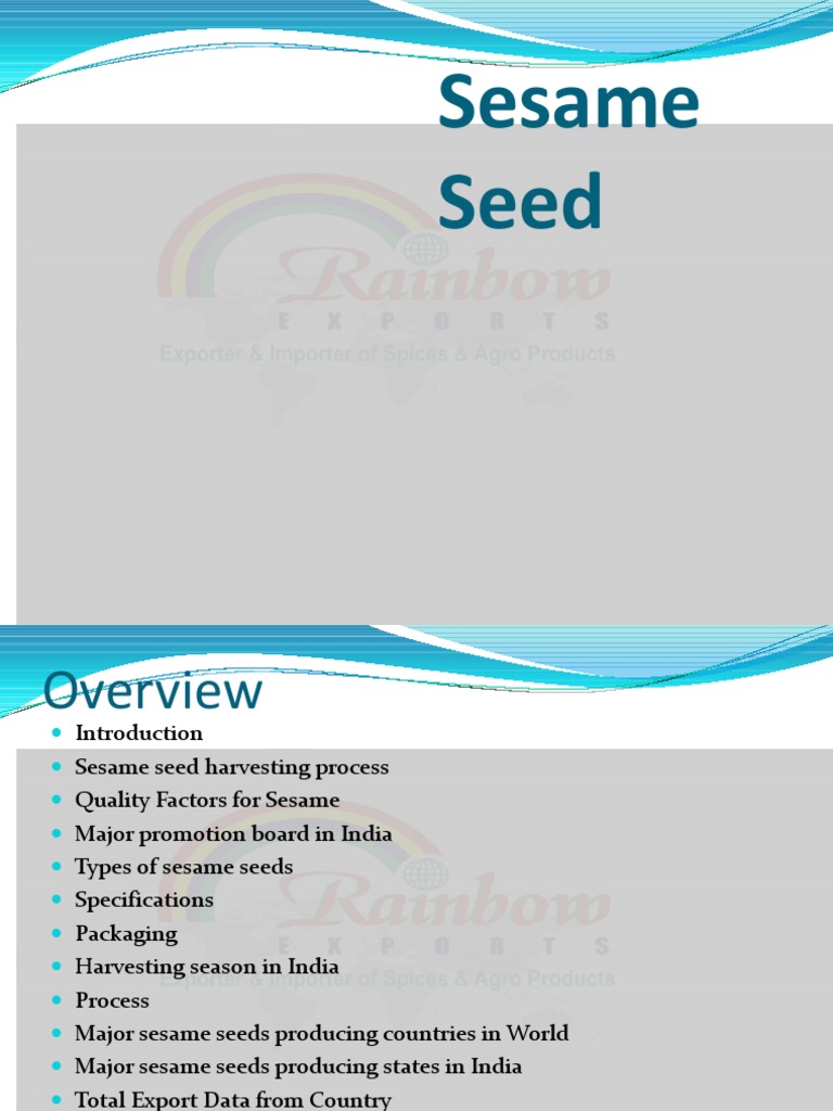 Sesame Seeds | PDF | Sesame | Seed