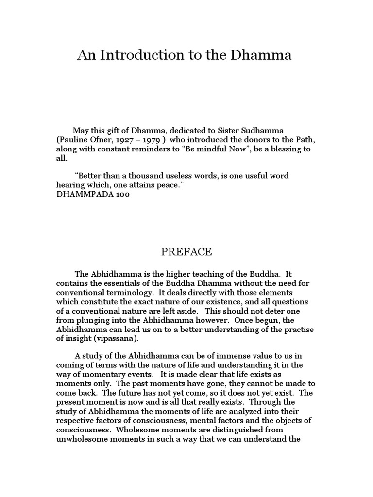 Understanding Abhidhamma Basics | PDF | Noble Eightfold Path | Buddhist ...