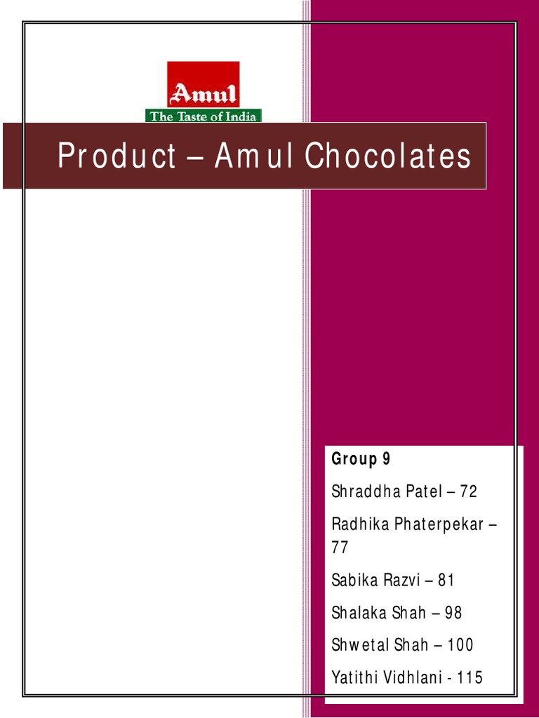 Amul Chocolates: Market Strategy Analysis | PDF