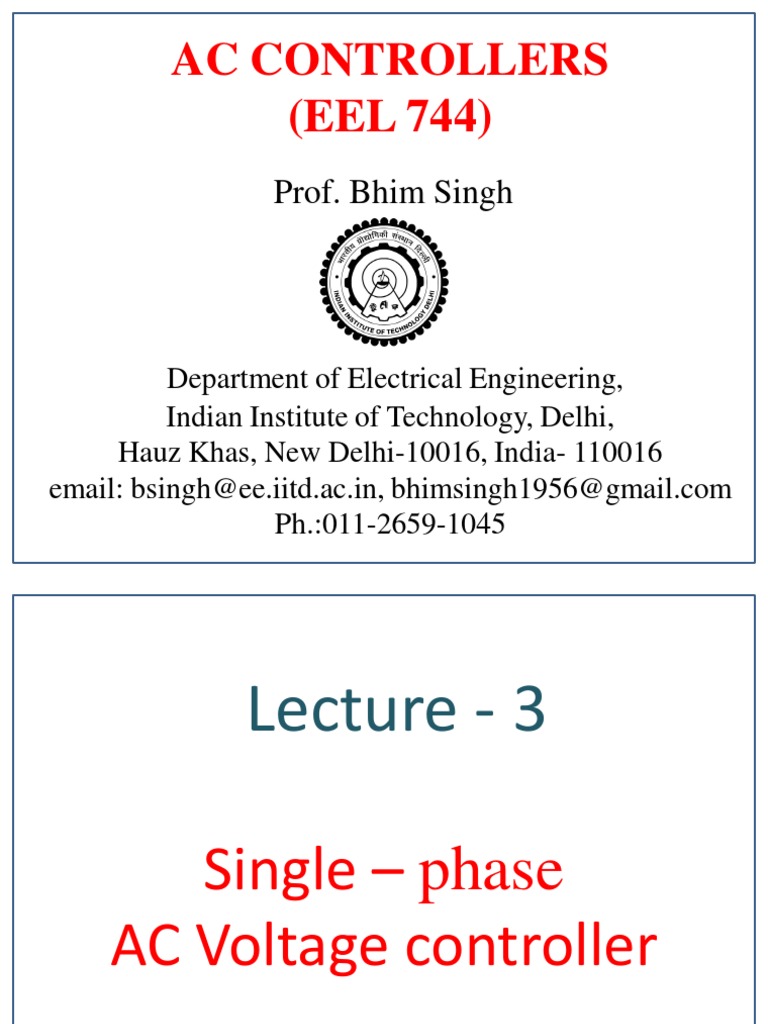 L3. Single Phase Ac Voltage Controllers | PDF | Sine | Root Mean Square