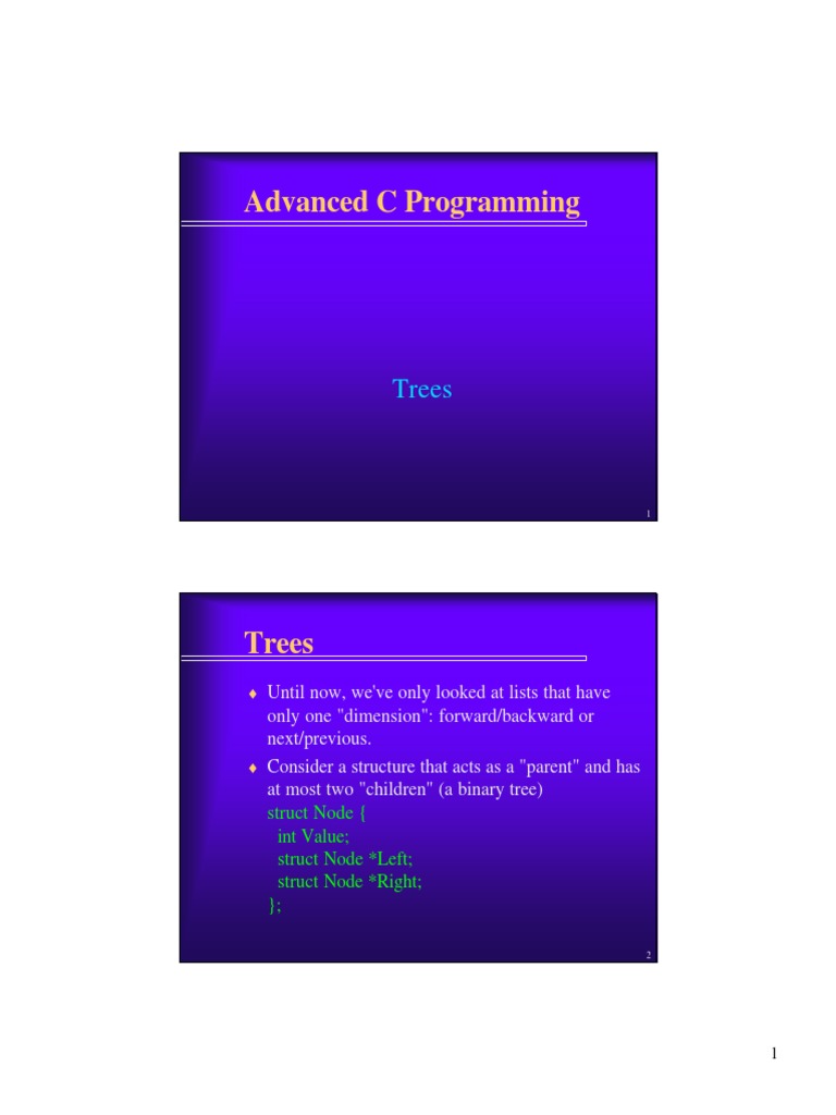 Advanced C Programming: Trees | PDF | Pointer (Computer Programming) | Theoretical Computer Science
