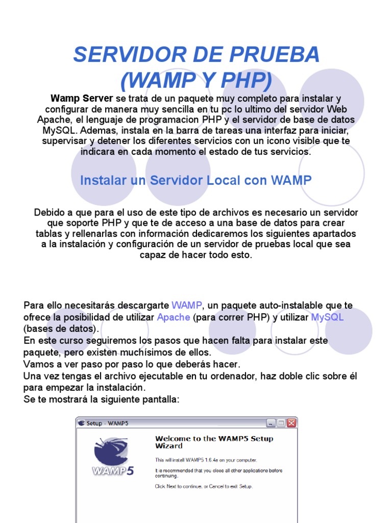 Instalacion de Wamp Server y PHP Con Base de Datos | PDF | Tabla (base de datos) | Servidor web