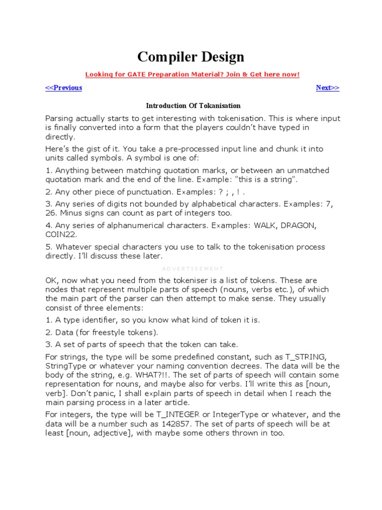 Compiler Design | PDF | Parsing | Part Of Speech