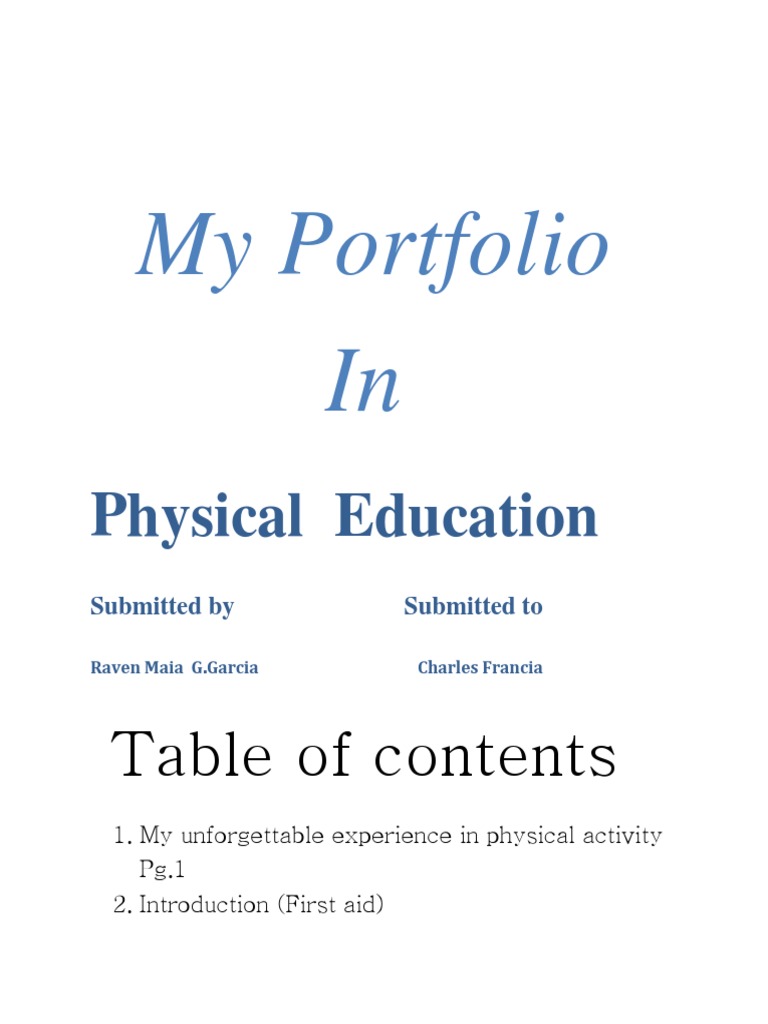 Physical Education Portfolio Overview | PDF | Wellness