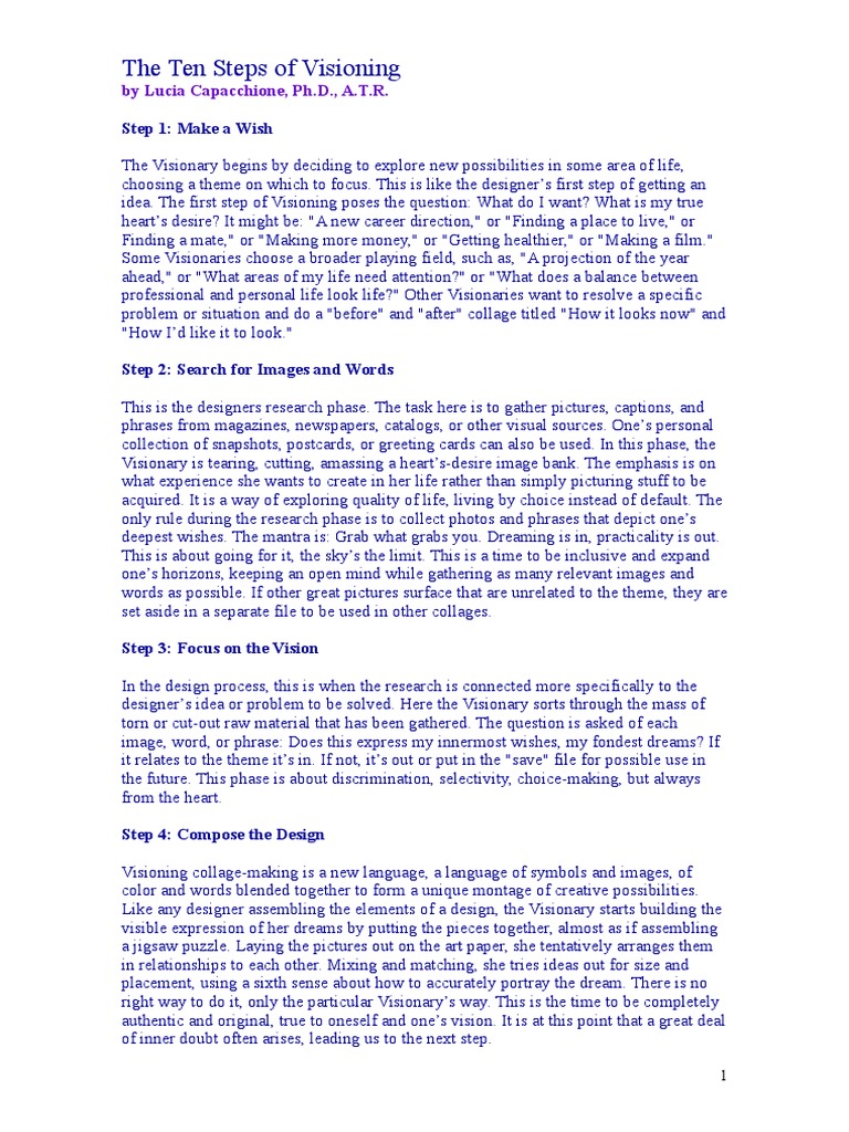 Visioning Process: 10 Key Steps | PDF | Dream | Epistemology