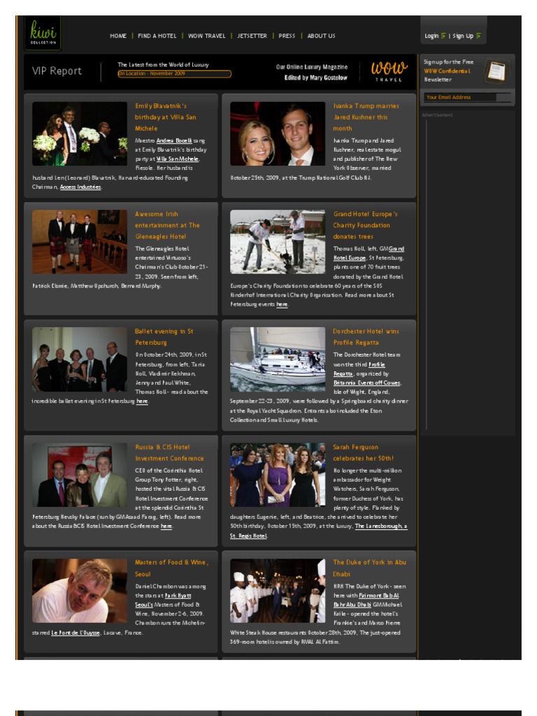 WOW VIP Report | PDF | Hotel And Accommodation | Leisure