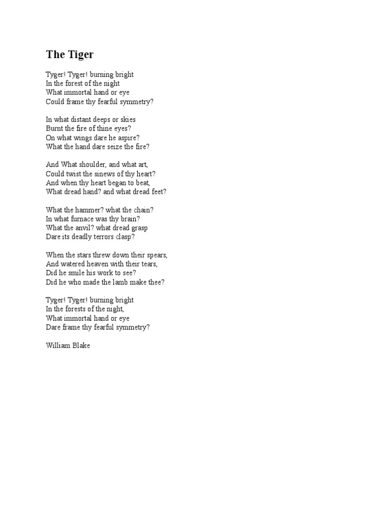 The Tiger Poem
