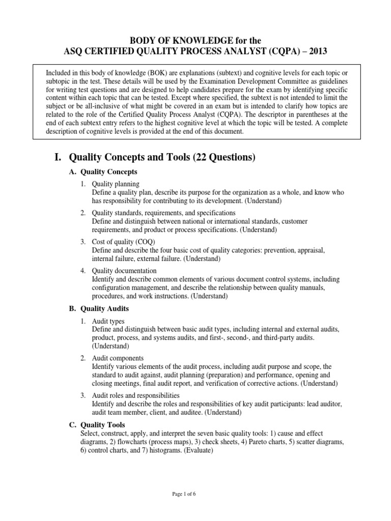 Temario CQPA - Certified Quality Process Analyst | PDF | Analysis Of ...