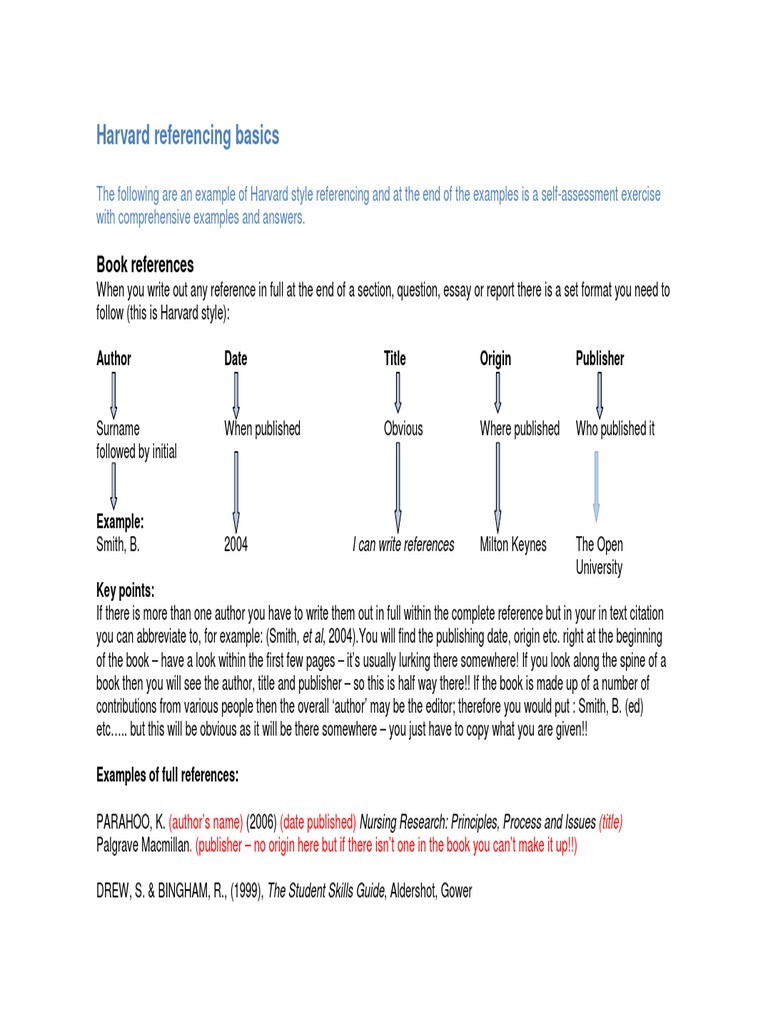 Harvard Referencing Basics | PDF