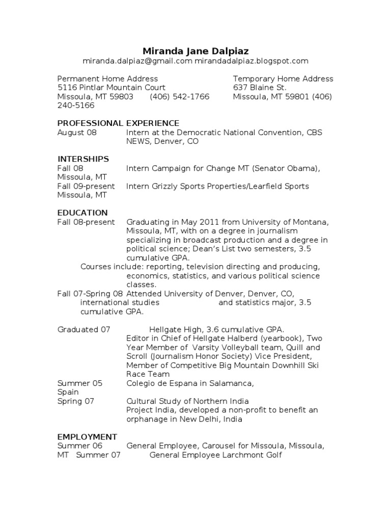 Miranda Jane Dalpiaz's Resume | PDF | Social Science