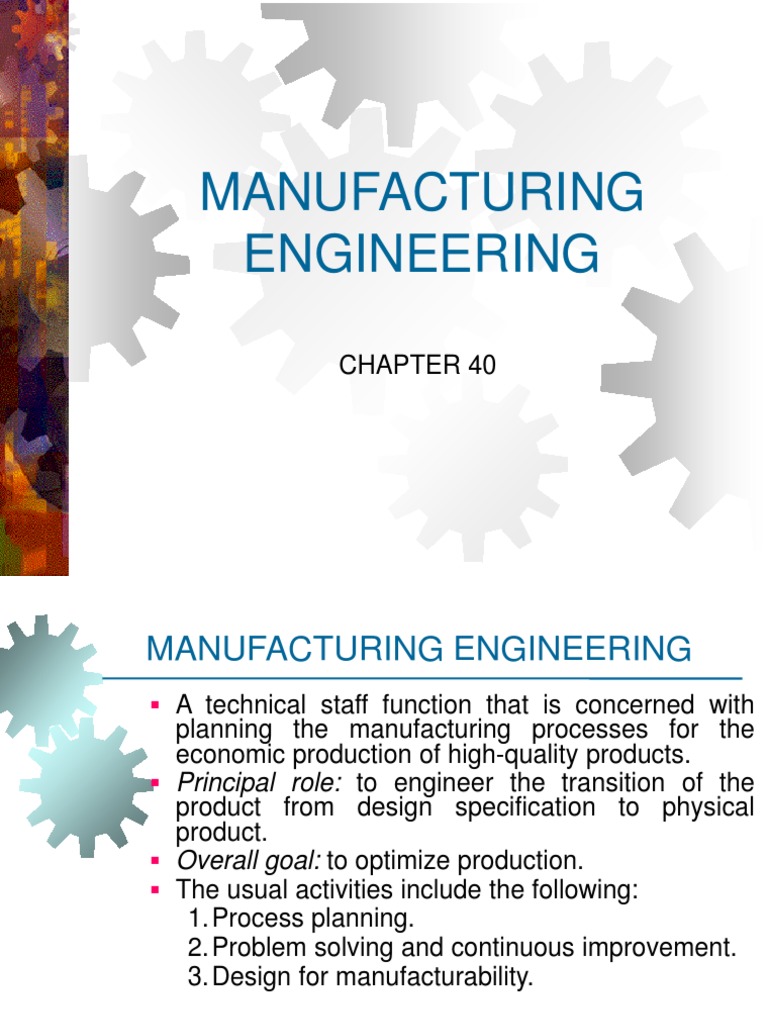 Manufacturing Lecture | PDF | Design | Engineering