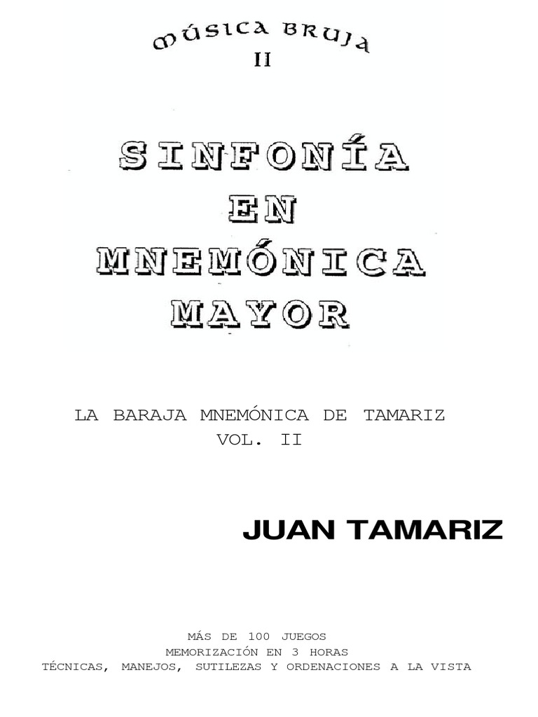 Tamariz - Sinfonia en Mnemonica Mayor 2 | PDF | Jugando a las cartas ...