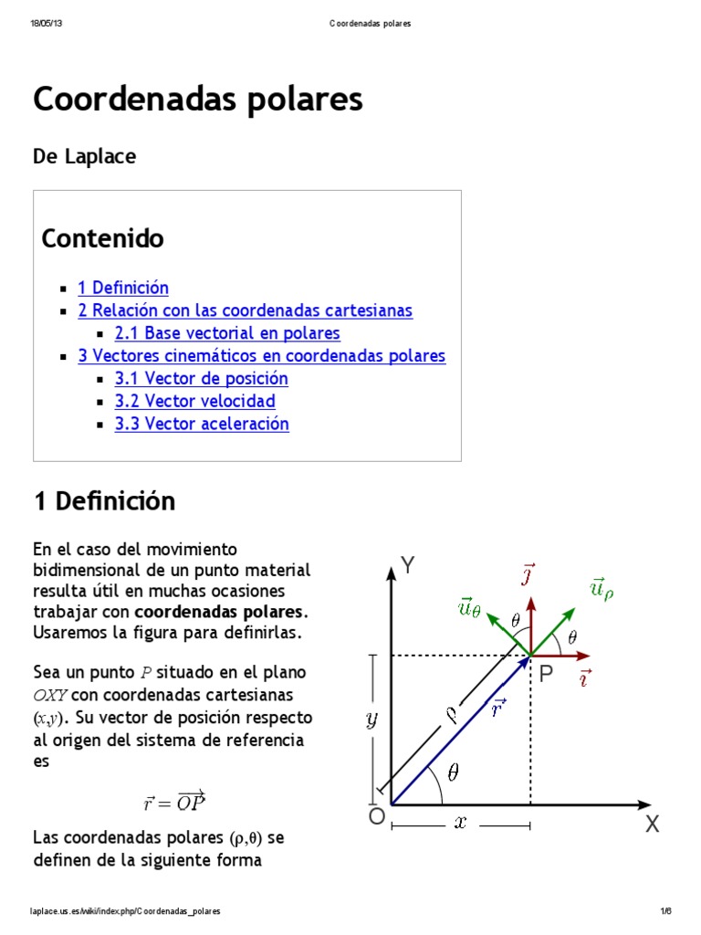 Coordenadas Polares | PDF | Sistema coordinado | Vector Euclidiano