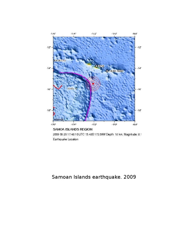 Samoan Islands Earthquake. 2009 | PDF