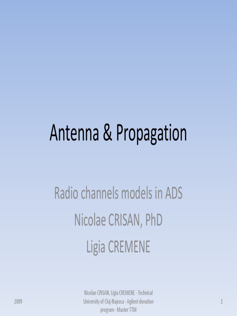 Modeling Radio Channel Effects in ADS: An Overview of Path Loss Models ...